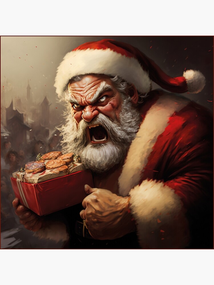 "Angry bad Santa screaming" Poster for Sale by ai-miilk | Redbubble