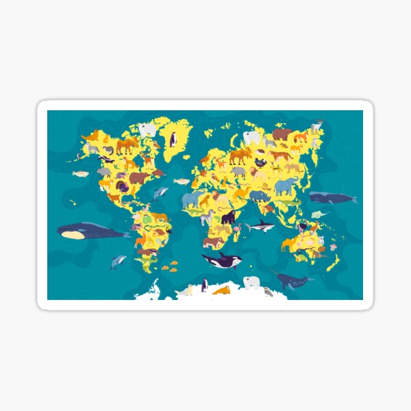 "World Of Animals" Sticker for Sale by renju1902 | Redbubble