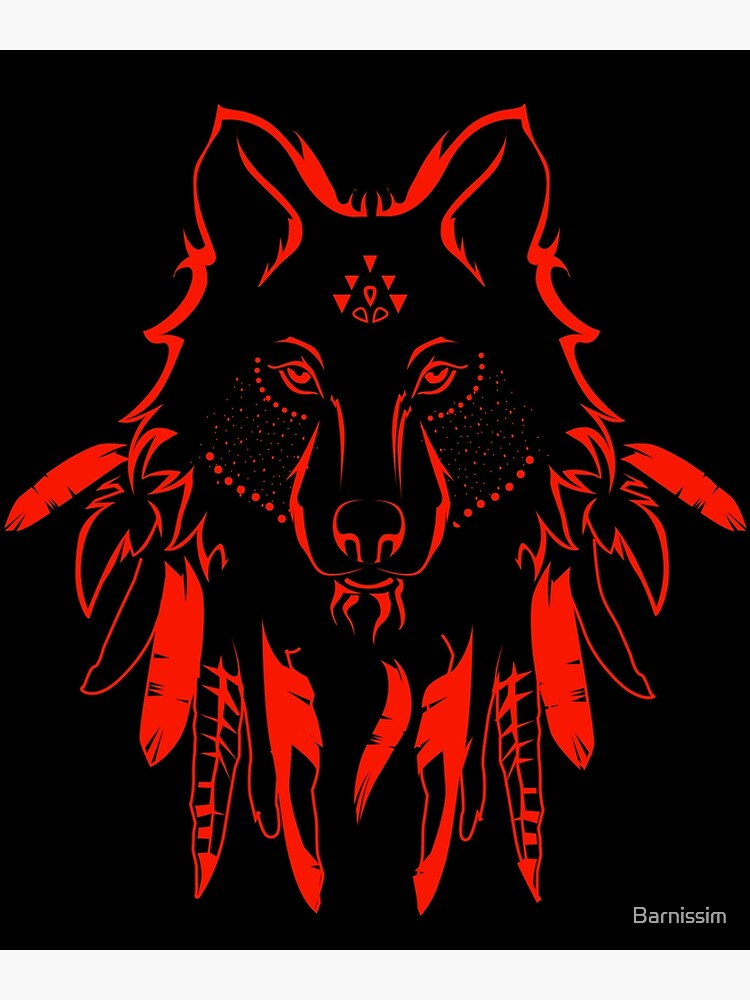 "Wolf Tribe Glowing Red" Poster for Sale by Barnissim | Redbubble