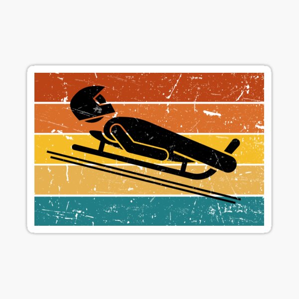 "Winter Sports Lovers Retro Luge " Sticker for Sale by hoffe-e | Redbubble