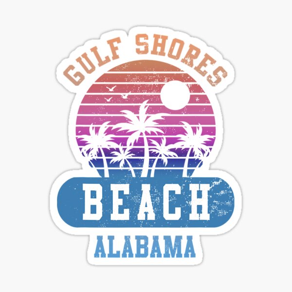 "Gulf Shores Beach Alabama Retro Sunset Summer" Sticker for Sale by ...