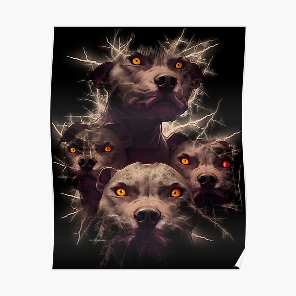 "Dogs from Hell, lightning sillhoutte" Poster for Sale by AISHOPPE ...