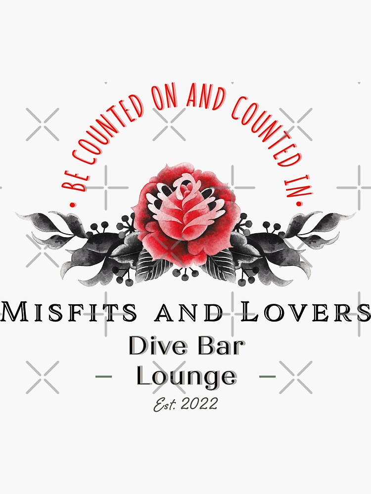 "Dive Bar Lounge Logo ONLY - Black Lettering (No Background)" Sticker ...