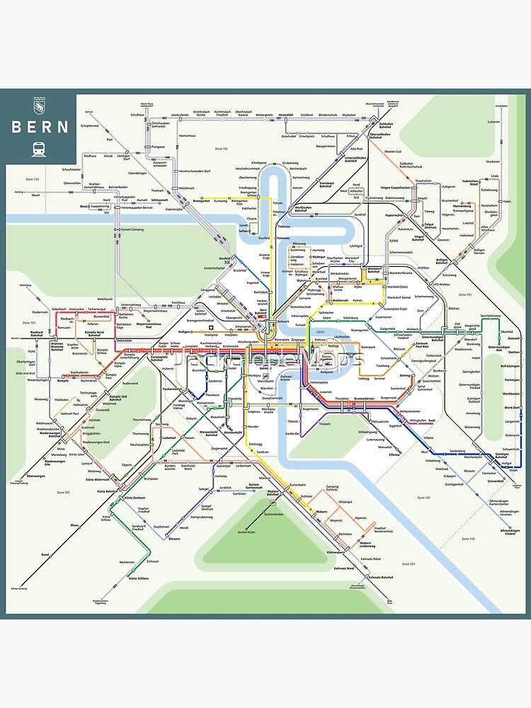 "" Switzerland: 2022/today Bern - route network detailed ..." Poster for Sale by JackalopeMaps ...
