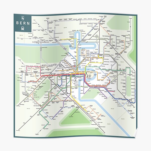 "" Switzerland: 2022/today Bern - route network detailed ..." Poster for Sale by JackalopeMaps ...