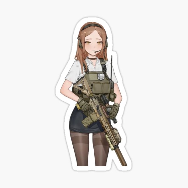 "Animes -Girl with Gun" Sticker for Sale by Eif53 | Redbubble