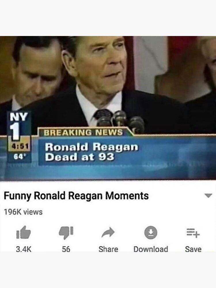 "Funny Ronald Reagan Moments (Dead at 93) Meme" Sticker for Sale by ...