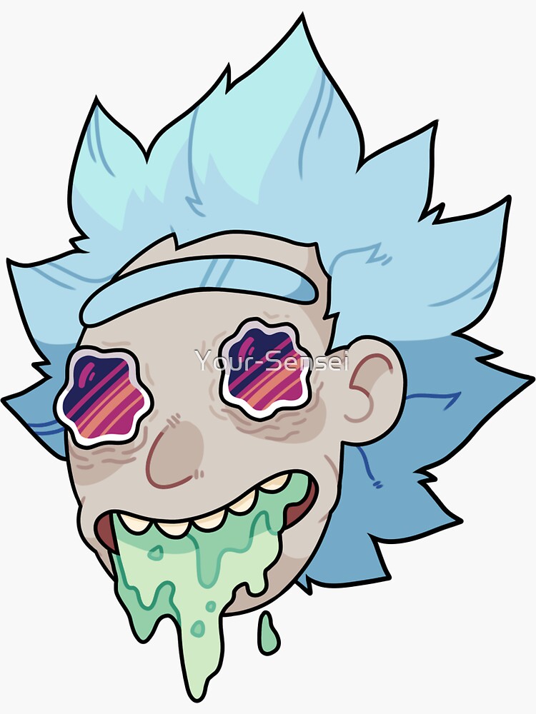 "Rick and Morty fan artwork, Rick Sanchez drooling " Sticker for Sale ...