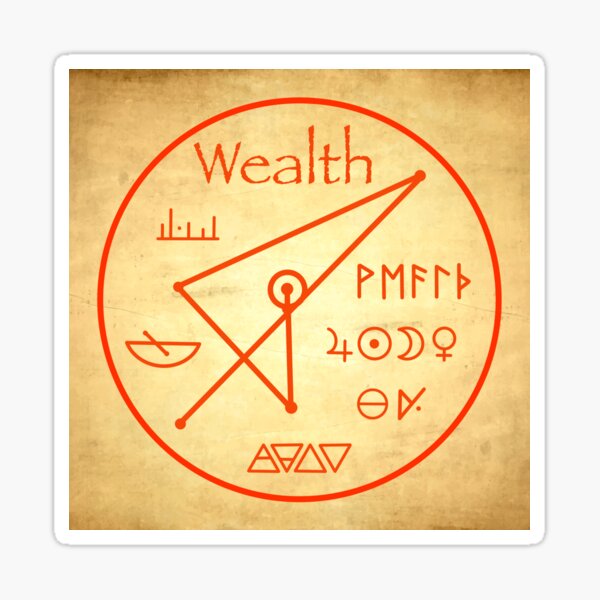 "Talisman parchment for wealth" Sticker for Sale by secretmagic | Redbubble