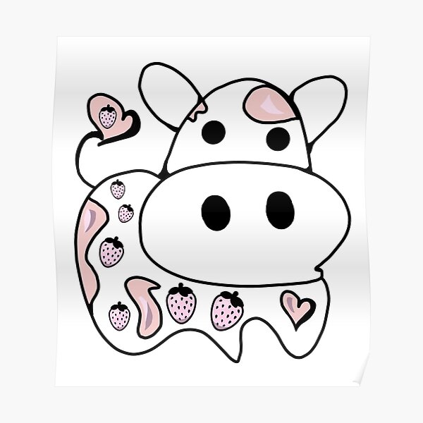 "strawberry cow" Poster for Sale by vibeno1 | Redbubble