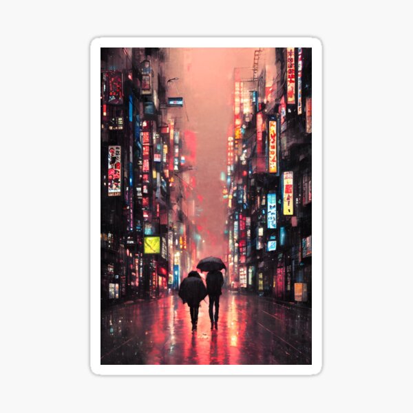 "Tokyo Neon Couples Anime Japan" Sticker for Sale by Trendy-Now | Redbubble