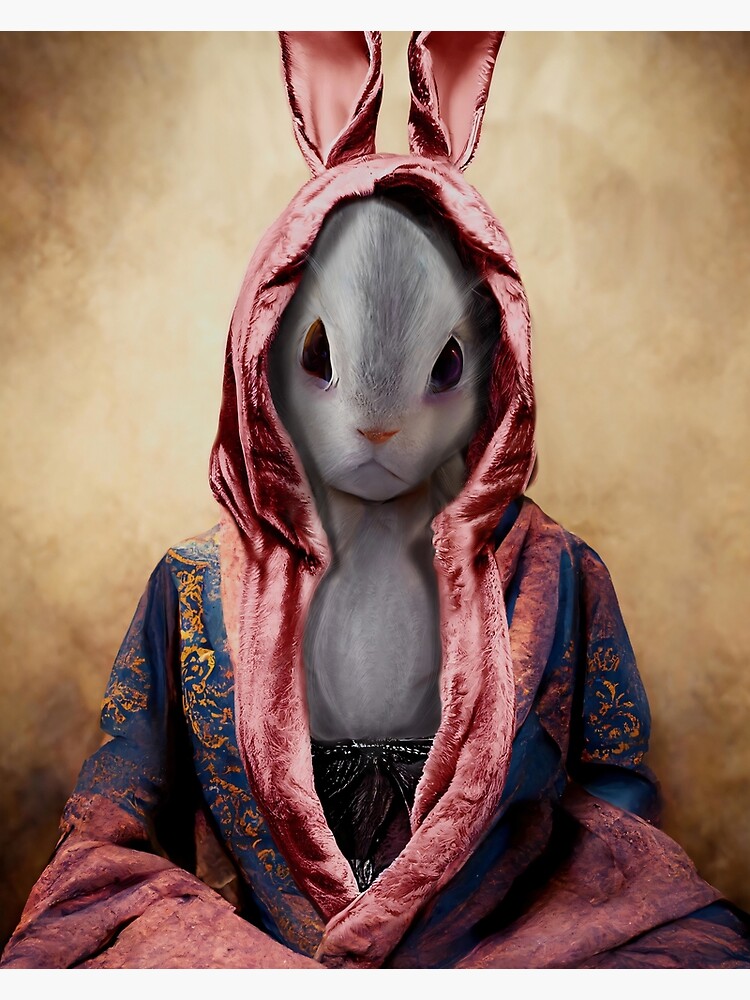 "Rabbit in Pink & Blue Robes" Poster for Sale by Darmon-Designs | Redbubble