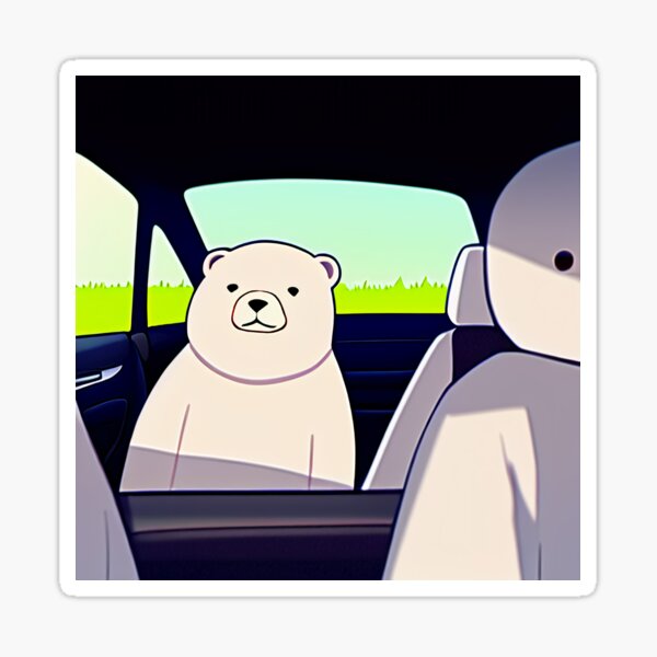 "Chill AF Bear in Car" Sticker for Sale by BAYFAIRE | Redbubble