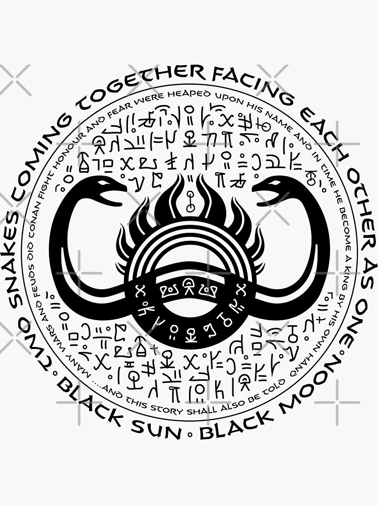 "Thulsa Doom Two Snakes Coming Together - Akiro White Variant" Sticker ...