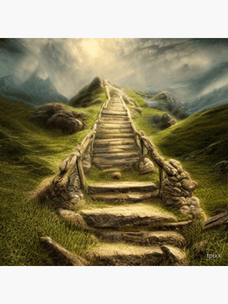 "Unique Heaven Stairs Art Created by AI" Sticker for Sale by tpixx ...