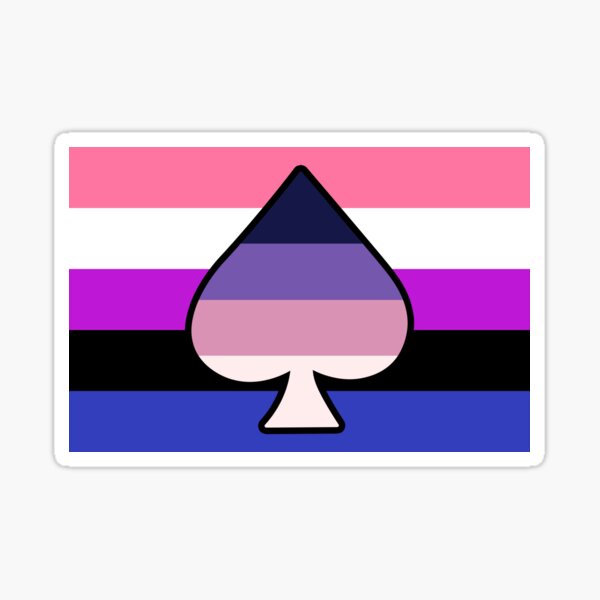 "Asexual spectrum and genderfluid pride flag with ace of spades ...