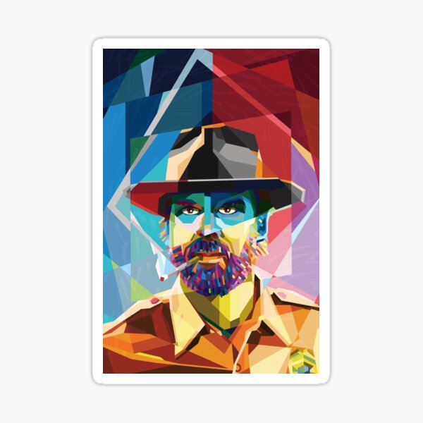 "Pop Art Portrait Chief Hopper" Sticker for Sale by Mattgyver | Redbubble