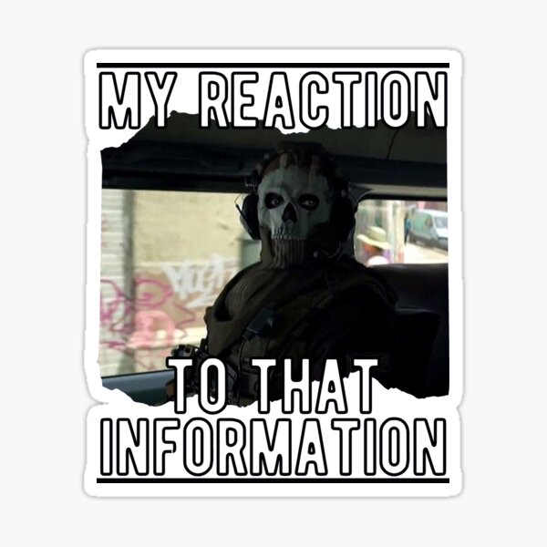 "COD MW2 Ghost Staring Meme" Sticker for Sale by Trendingfy | Redbubble