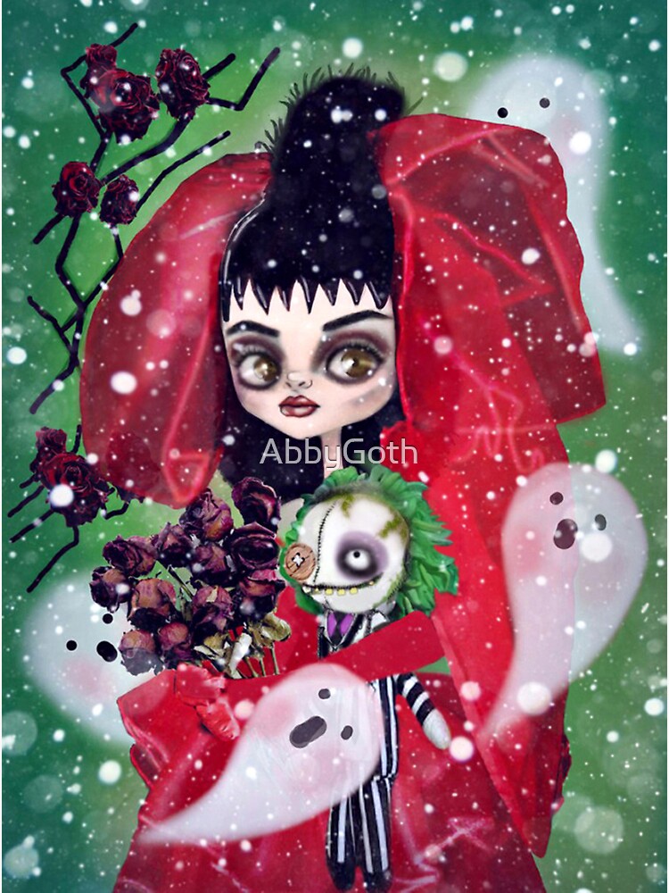 "Lydia Deetz in Red" Sticker for Sale by AbbyGoth | Redbubble