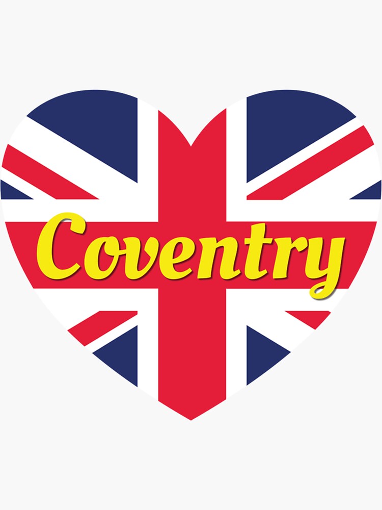 "Coventry England UK British Union Flag Heart - Coventry " Sticker for ...