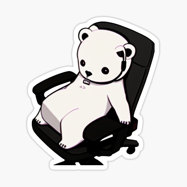 "Polar Teddy Bear Chilling in Gaming Chair" Sticker for Sale by ...