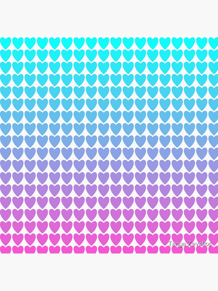 "HEARTS GRADIENT PATTERN, Aesthetic" Sticker for Sale by tanyazevallos ...