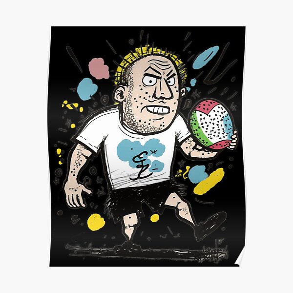 "Graffiti doodle rugby player." Poster for Sale by DEGryps | Redbubble
