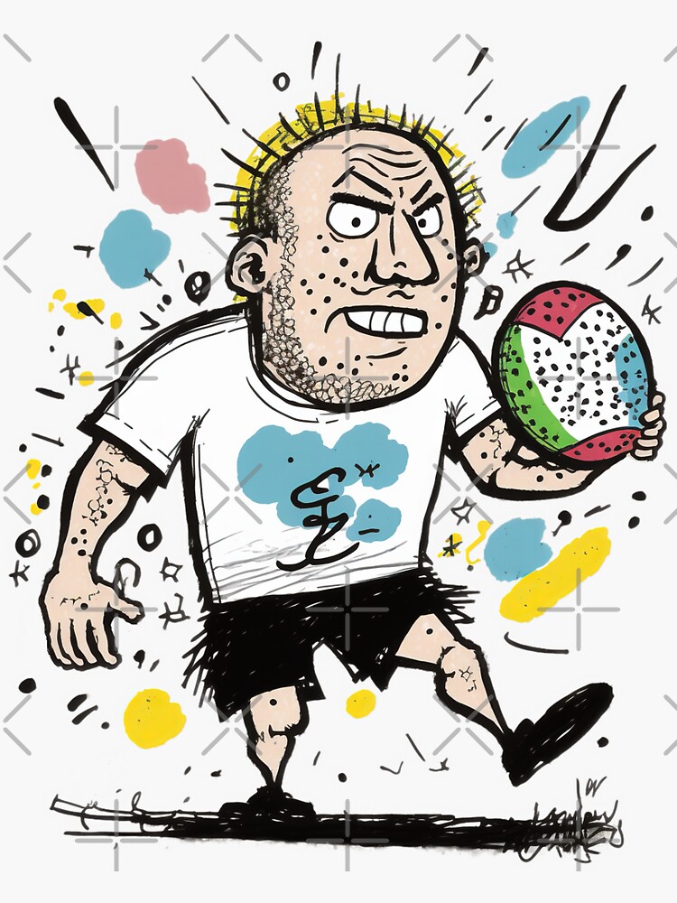 "Graffiti doodle rugby player." Sticker for Sale by DEGryps | Redbubble