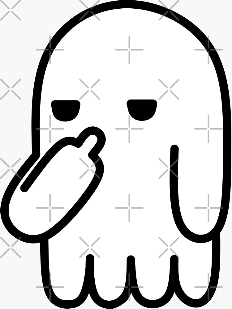 "Ghost Middle Finger" Sticker for Sale by amikastudio | Redbubble
