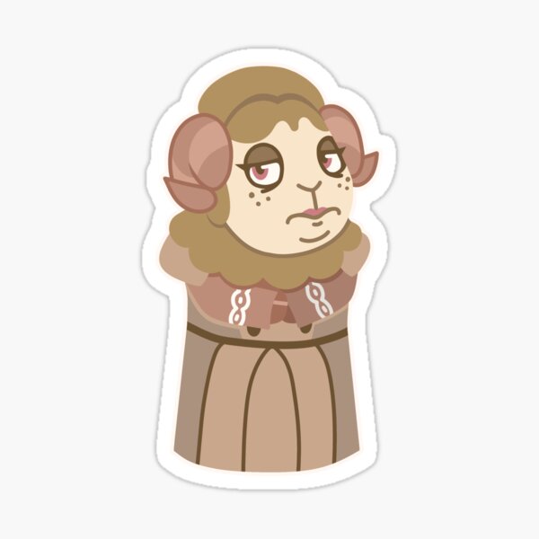 "Fanny Button - Sheep Portrait" Sticker for Sale by Snorg3 | Redbubble