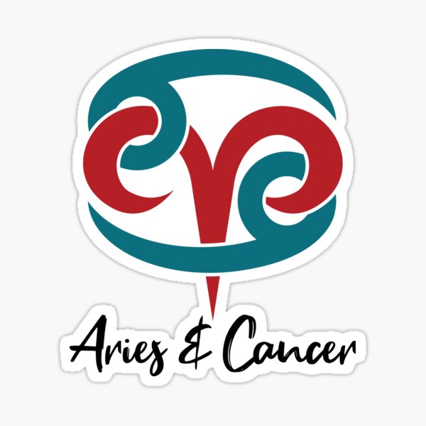 Aries And Cancer Zodiac Couples Horoscope Sticker For Sale By Jaygo