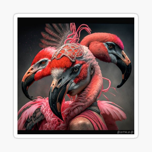 "flamingo cyberpunk 5" Sticker for Sale by Mya-M-ai | Redbubble