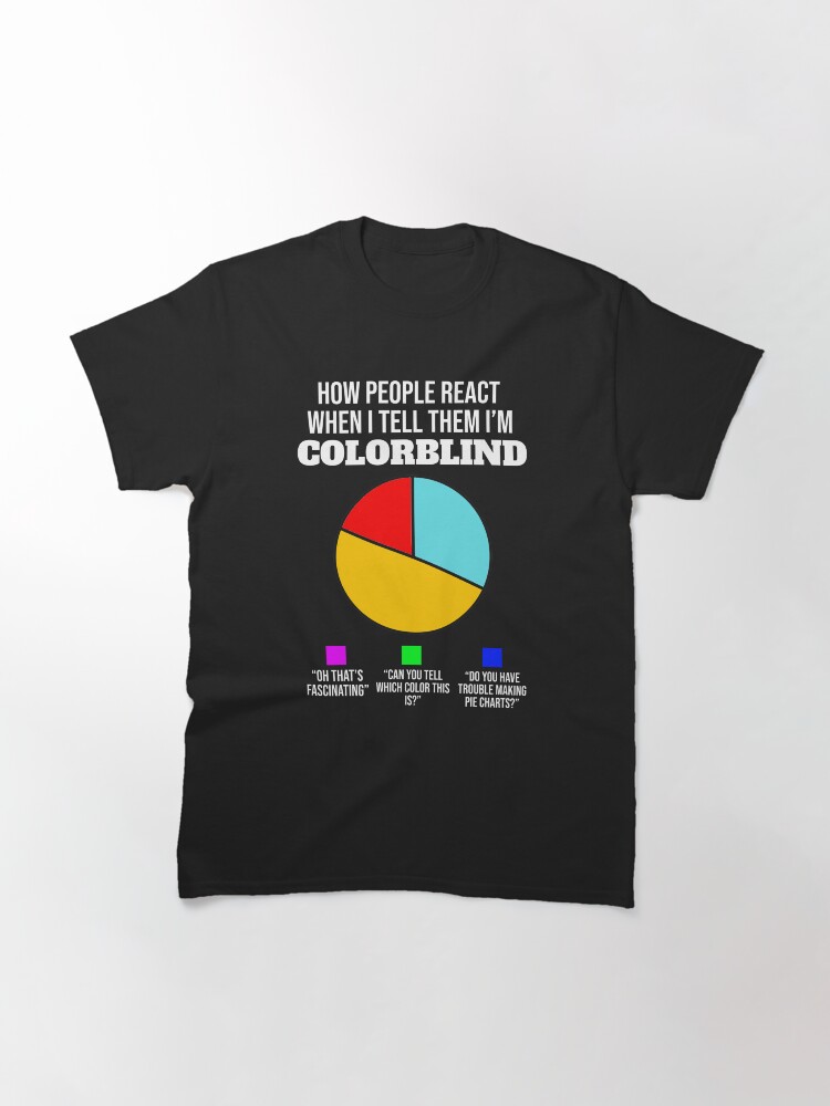 "Funny Colorblind Pie Chart Color Blindness Gift" Classic T-Shirt for ...