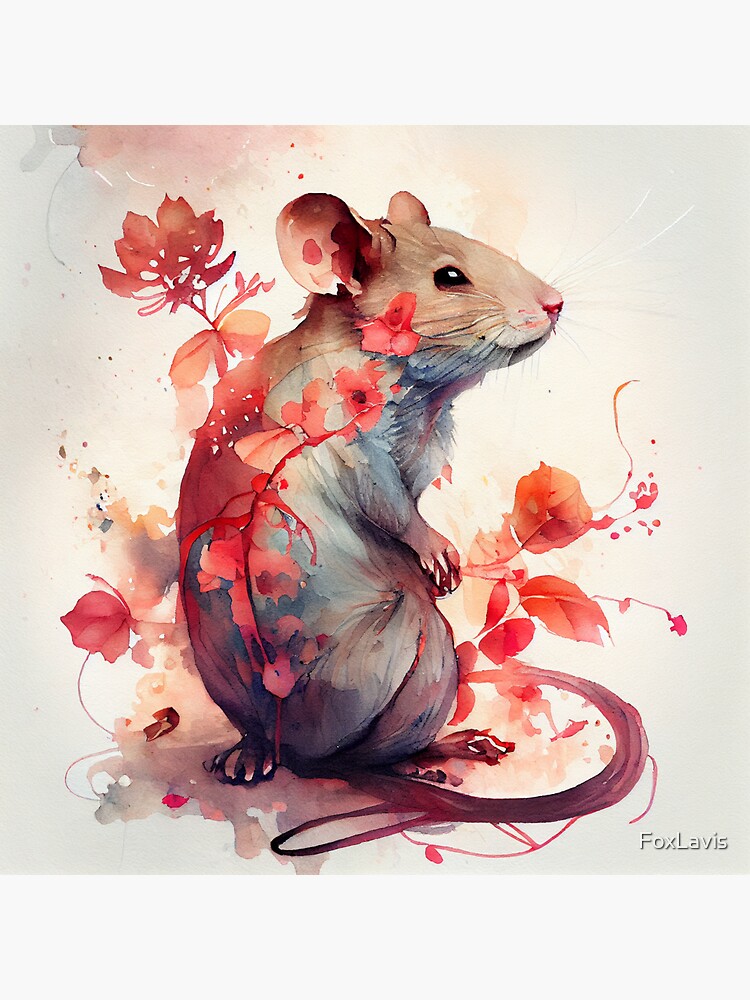 "Rat flower portrait" Sticker for Sale by FoxLavis | Redbubble