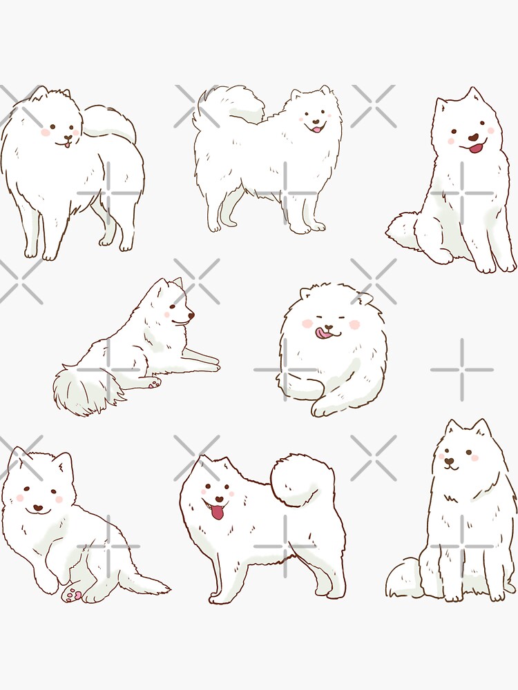 "Samoyed dog sticker pack " Sticker for Sale by Mayarart | Redbubble