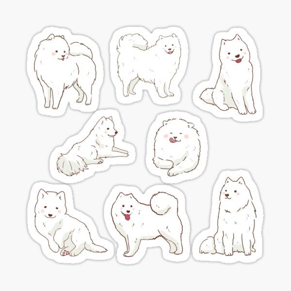 "Samoyed dog sticker pack " Sticker for Sale by Mayarart | Redbubble