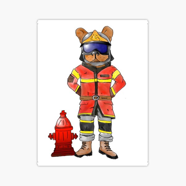 "firefighter dog" Sticker for Sale by Themys24 | Redbubble