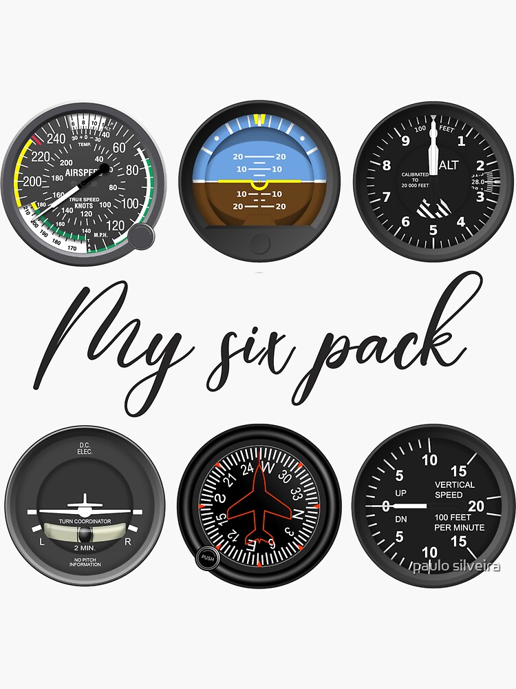 "Pilots gifts. My six pack." Sticker for Sale by hypnotzd | Redbubble