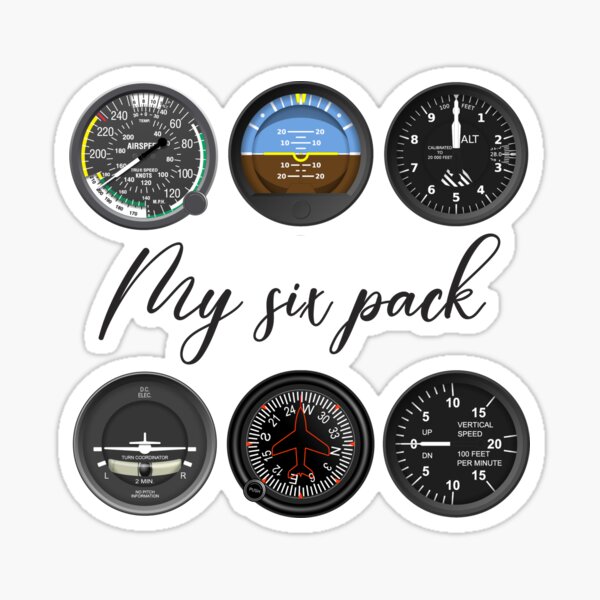 "Pilots gifts. My six pack." Sticker for Sale by hypnotzd | Redbubble