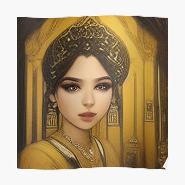 "drawing of a beautiful Indian princess" Poster for Sale by MaissaArt ...