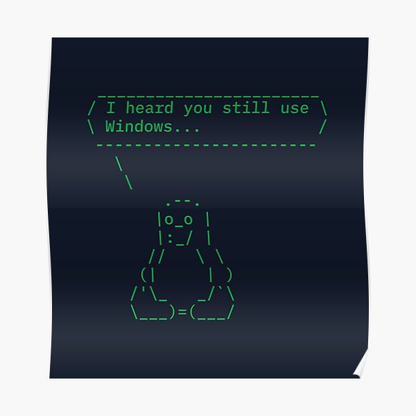 "Linux Tux Cowsay Meme" Poster for Sale by geeky-corner | Redbubble
