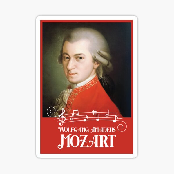 "Wolfgang Amadeus Mozart" Sticker for Sale by Jools-57 | Redbubble