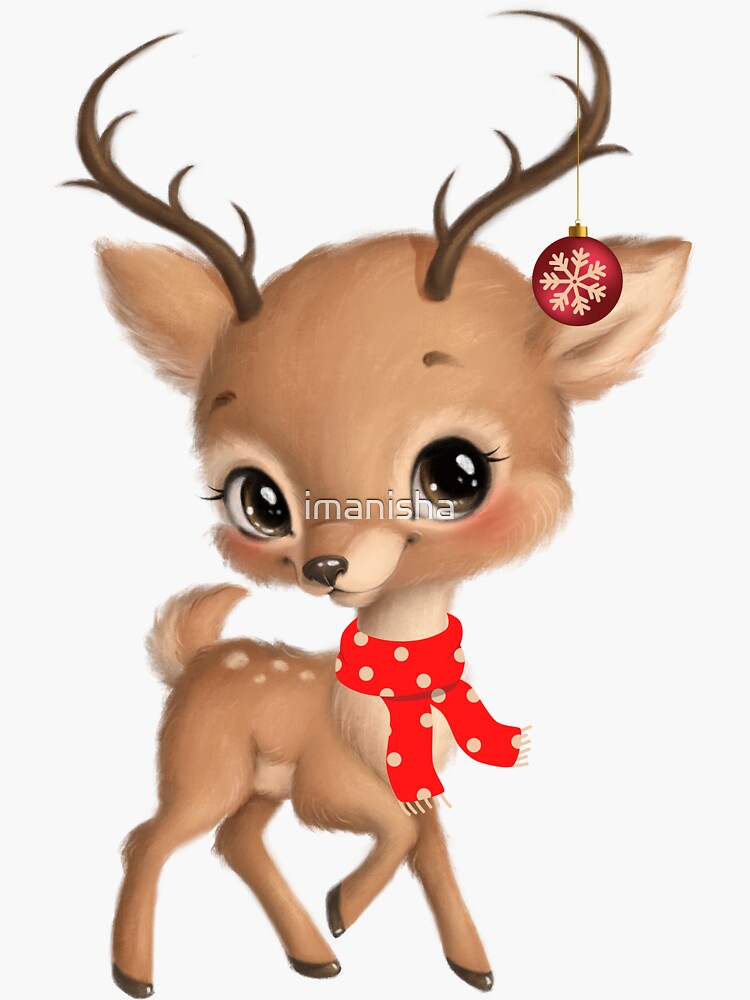 "Baby deer" Sticker for Sale by imanisha | Redbubble