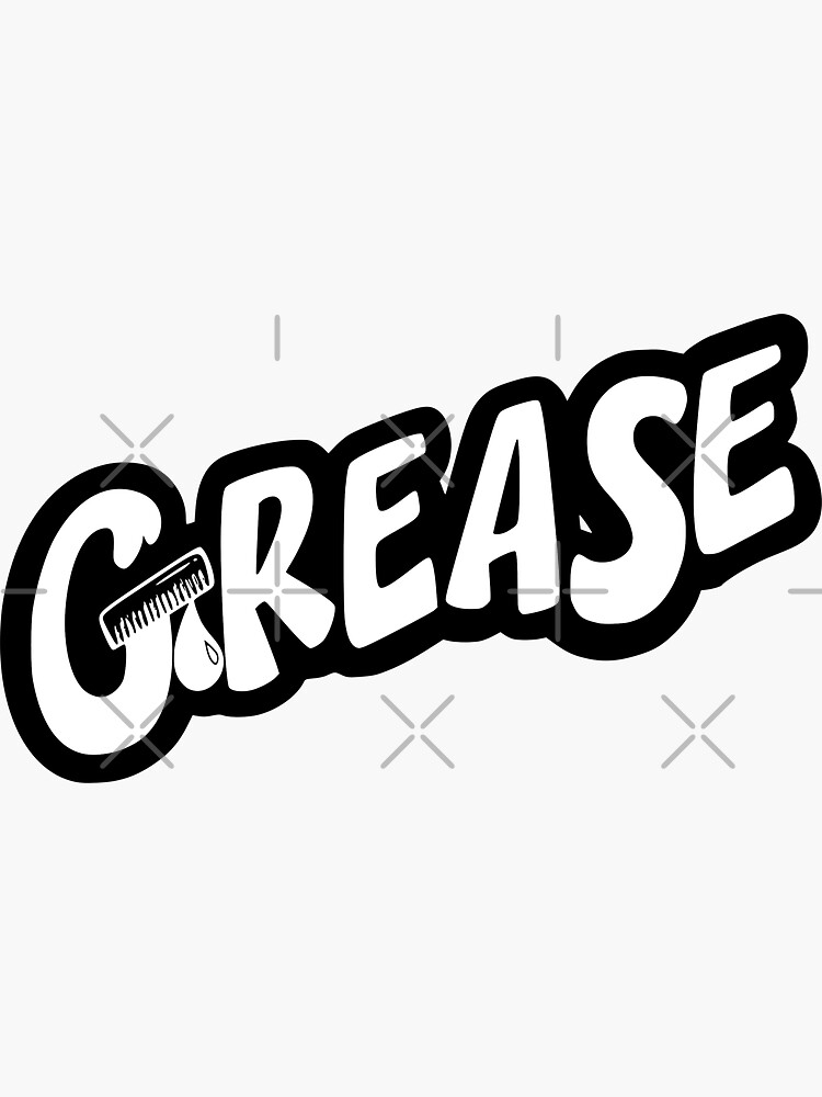 "Grease logo movie films" Sticker for Sale by Svgfilms | Redbubble