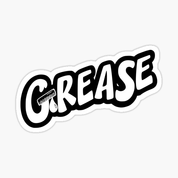 "Grease logo movie films" Sticker for Sale by Svgfilms | Redbubble