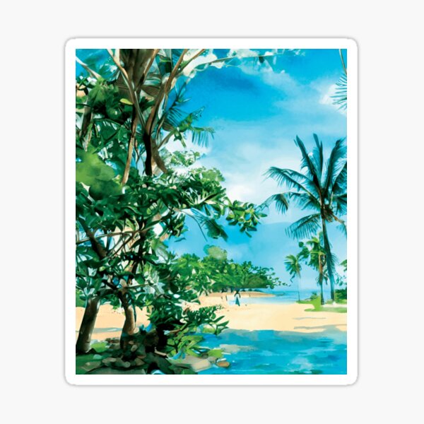"Bali Indonesia Peaceful Beach " Sticker for Sale by awadesigns | Redbubble