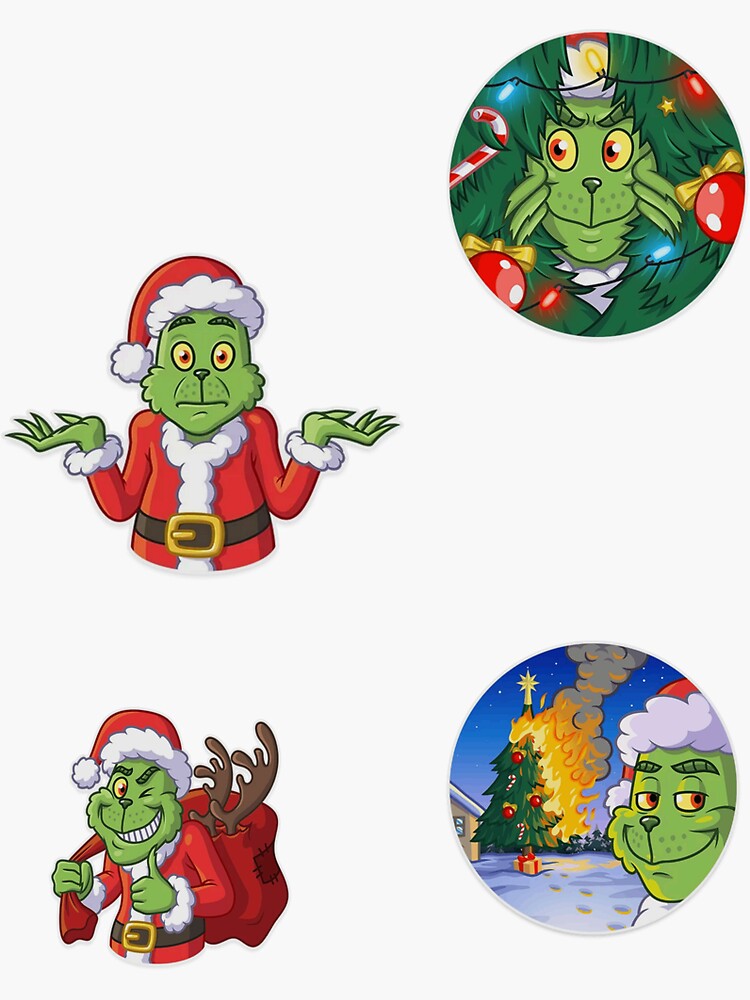 "Christmas Grinch Sticker Pack" Sticker for Sale by AnmolNayak | Redbubble