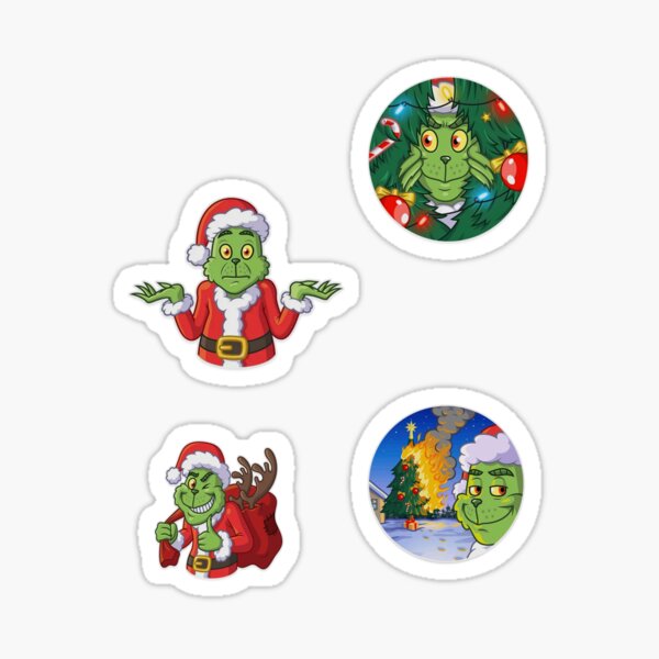 "Christmas Grinch Sticker Pack" Sticker for Sale by AnmolNayak | Redbubble