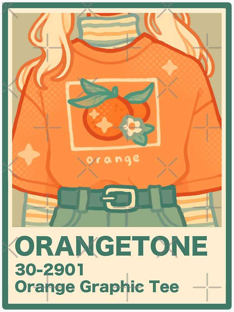 "orange graphic tee" Sticker for Sale by freshbobatae | Redbubble