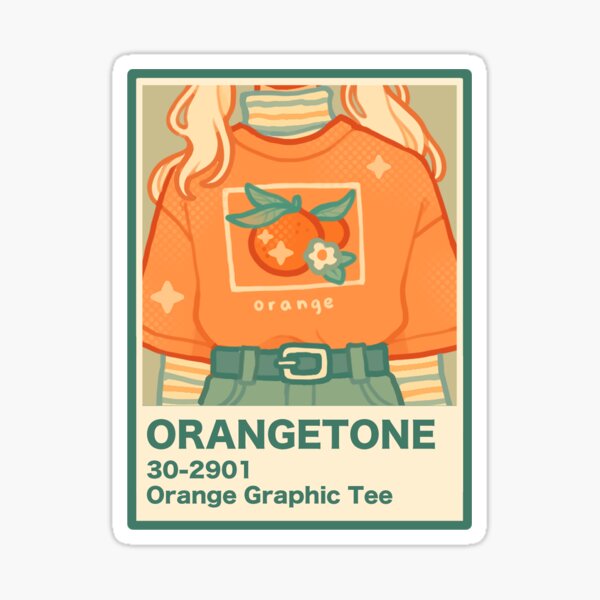"orange graphic tee" Sticker for Sale by freshbobatae | Redbubble
